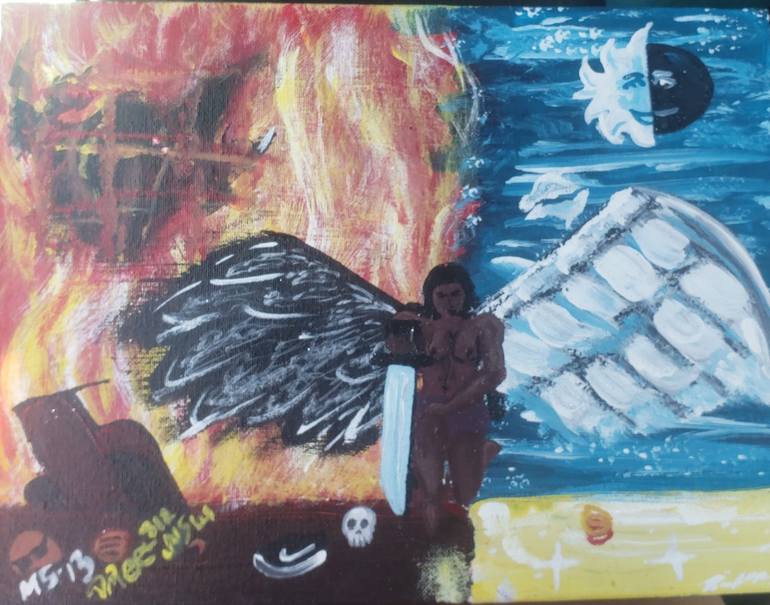 Slaying The Beasts And All My Enemies Painting by Raven Williams ...