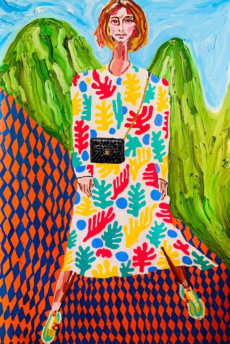 WOMAN IN LOVE WITH HERSELF Painting by Charlotte Urreiztieta | Saatchi Art