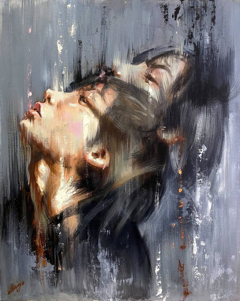 Expressive portrait Splitting Painting by Mlada Kravchenko | Saatchi Art