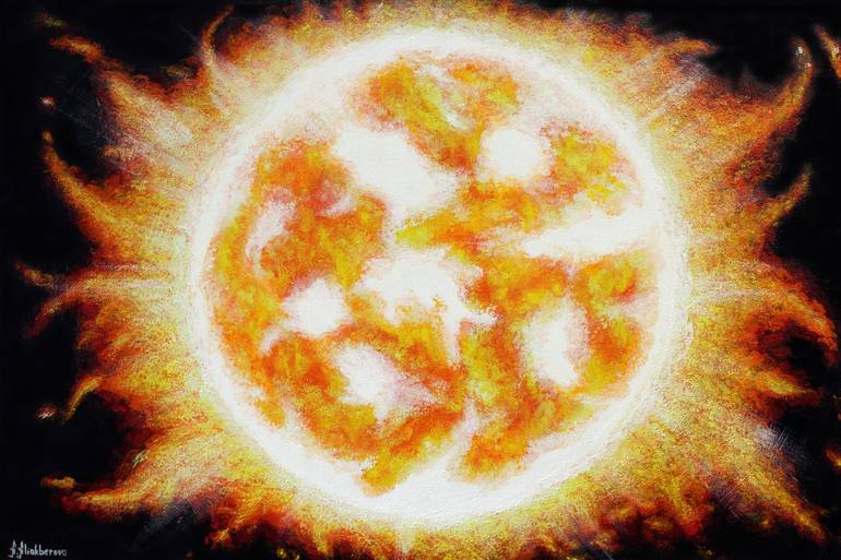 Solar - Sun Abstract Art Painting by Anna Aliakberova | Saatchi Art