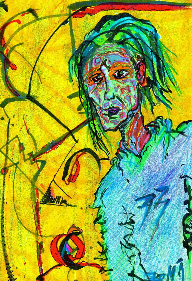 weird guy Drawing by Romar Hafnaoui | Saatchi Art