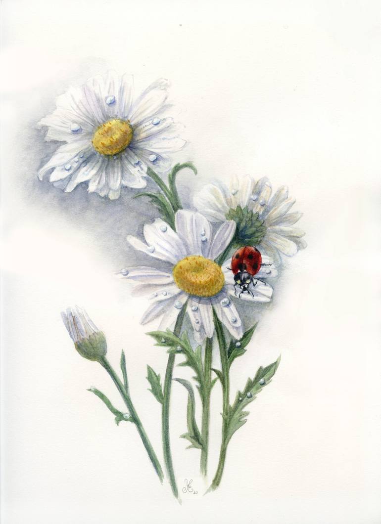 White Daisies Pure Joy Painting by Kate Koss | Saatchi Art