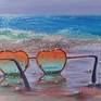 sunglasses on the sand, a picture as a gift, a stylish picture Painting ...