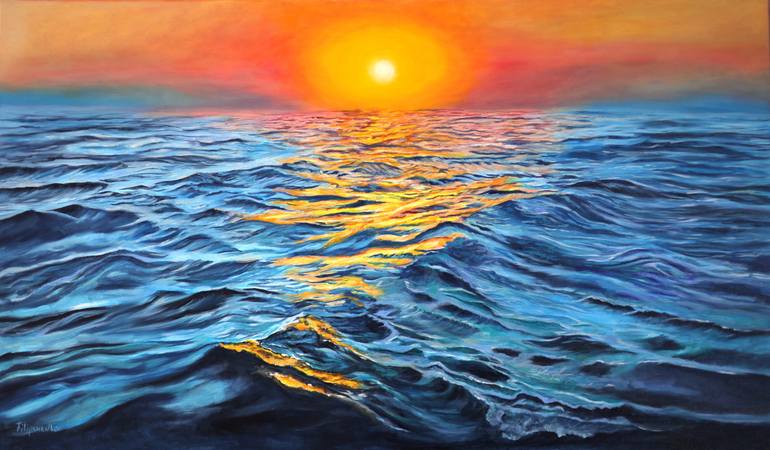Sea Sunset. Painting by Viktoriya Filipchenko | Saatchi Art