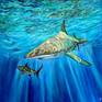 Shark Ocean Animal Underwater Life Original Painting Painting by Viktoriya Filipchenko | Saatchi Art