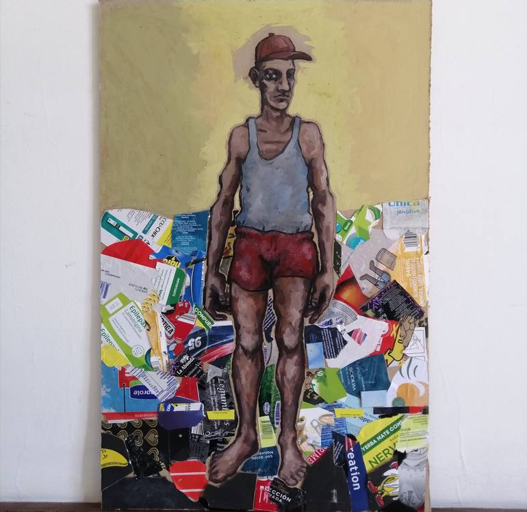 Young man without food, job and education Painting by Hernan Santini ...