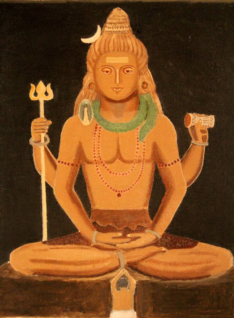 Lord shiva -peace and calm with happy devotte Painting by Akshay Nawle ...
