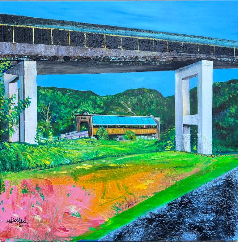 Two Bridges Painting by Melissa Ellsworth | Saatchi Art