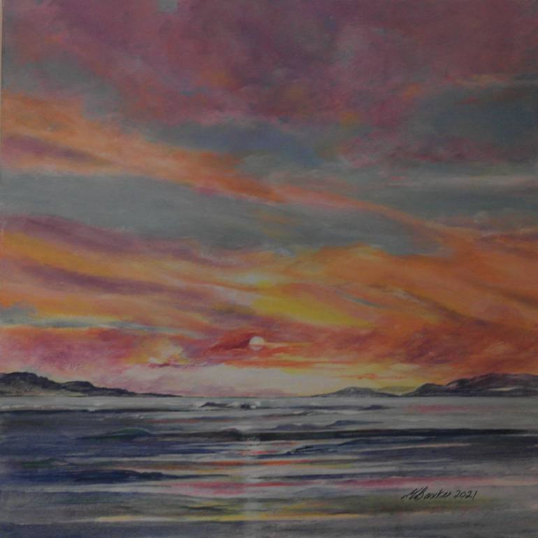 Solway Sunsets Painting by Margaret Baxter | Saatchi Art