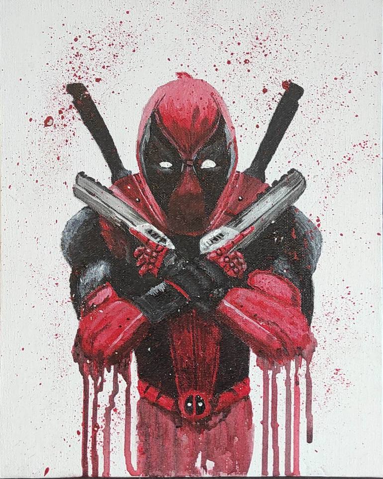 Deadpool Painting by Julia Rusanova | Saatchi Art