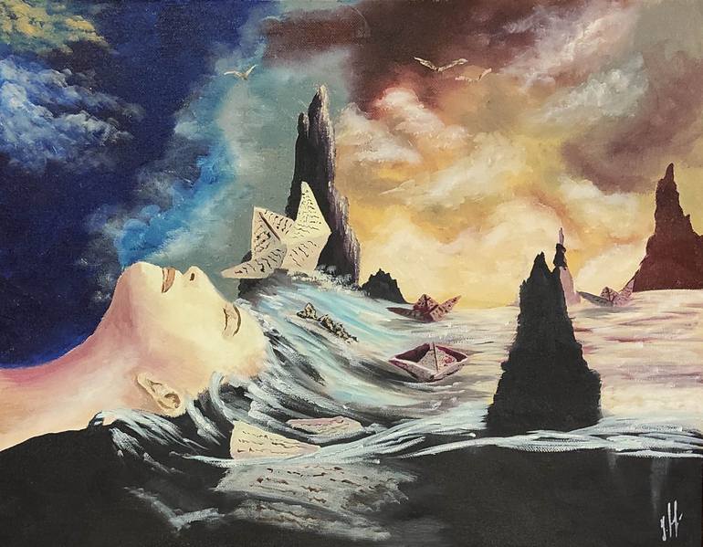 Goddess of the Ocean Painting by Julia Rusanova | Saatchi Art