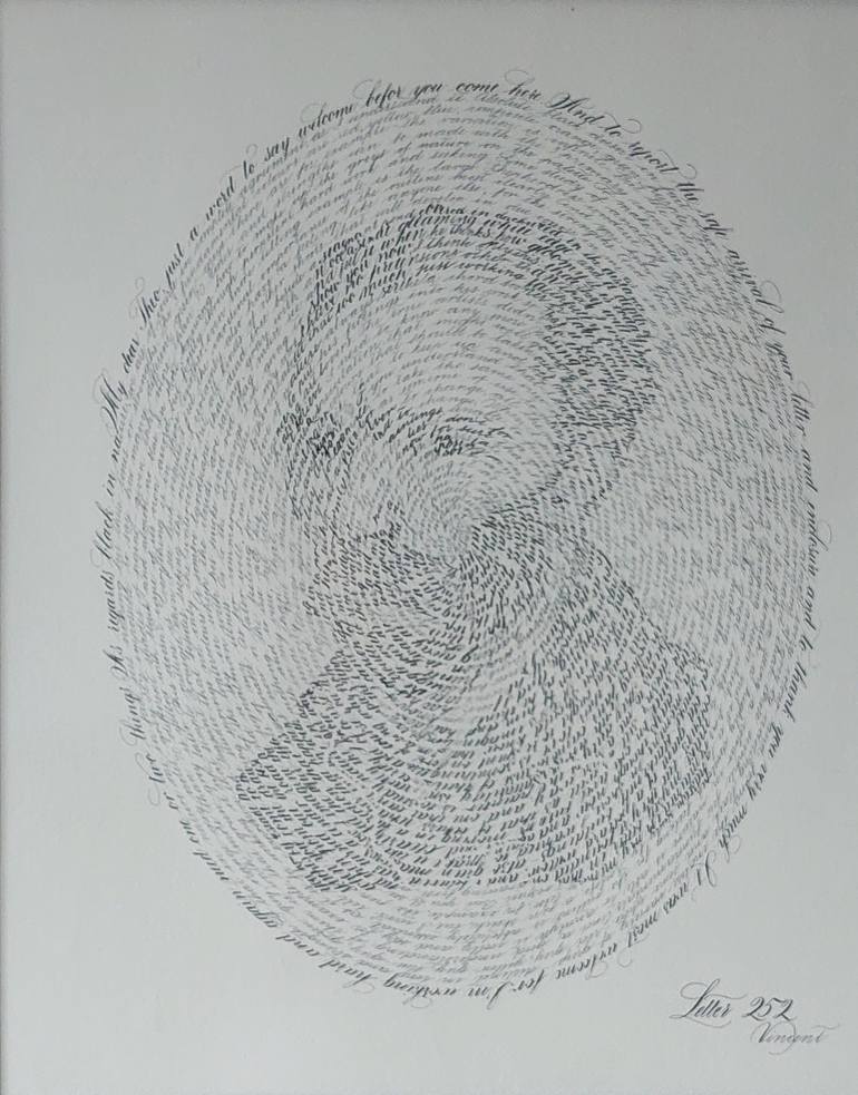Van Gogh's portrait, Calligraphy portraite of Van Gogh Drawing by Olha ...