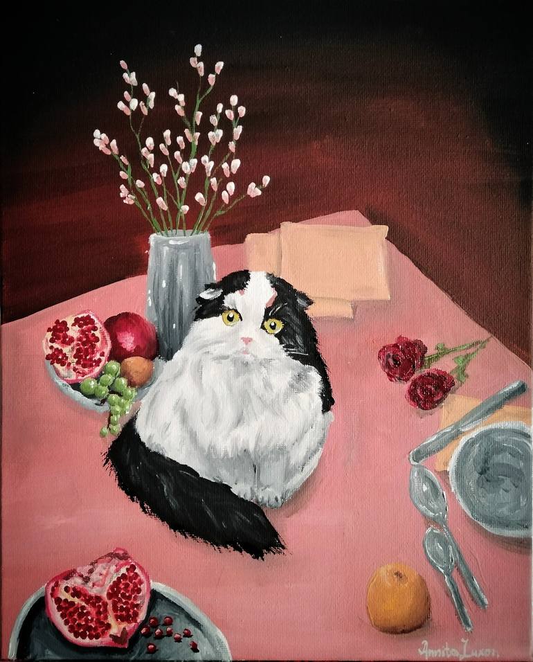 Cat Study Painting by Annita Luxon | Saatchi Art
