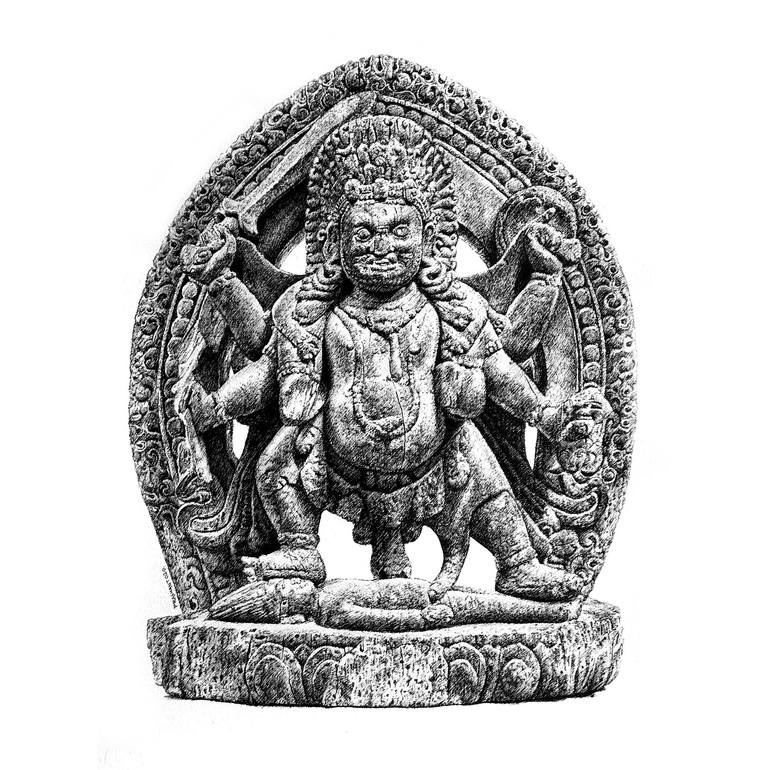 Bhairab Drawing by Prashant Shrestha | Saatchi Art