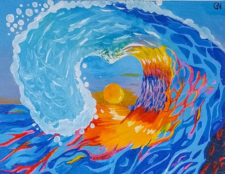 the wave of love Painting by Gaby Neves | Saatchi Art
