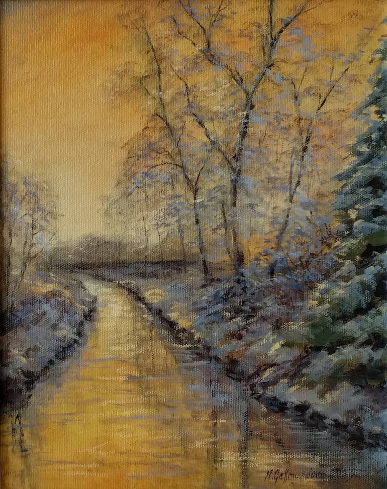 Under the snow, oil painting. Painting by Nadezhda Gellmundova ...