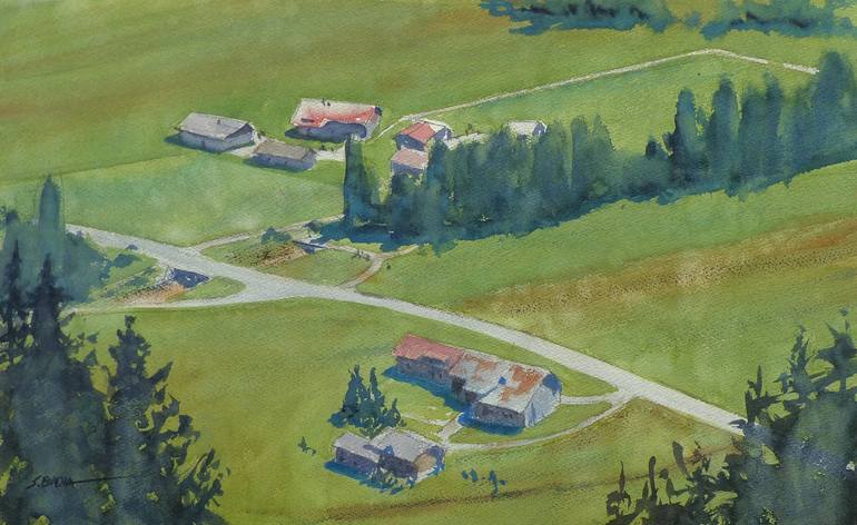 Bird's eye view Painting by Sébastien Badia | Saatchi Art