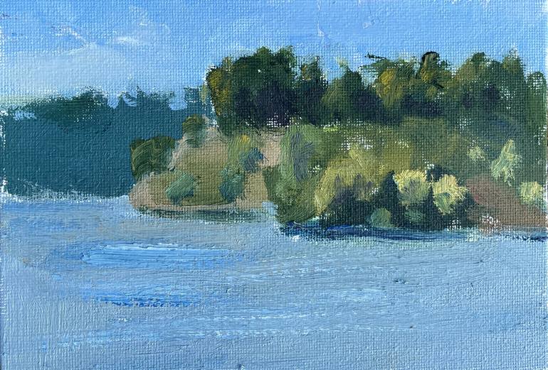 Lake Chabot etude Painting by Kate S | Saatchi Art