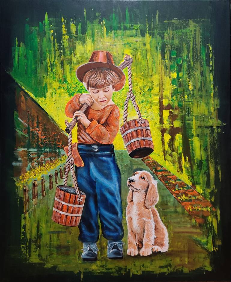 Farm boy Painting by Mohsen Tighbakhsh | Saatchi Art