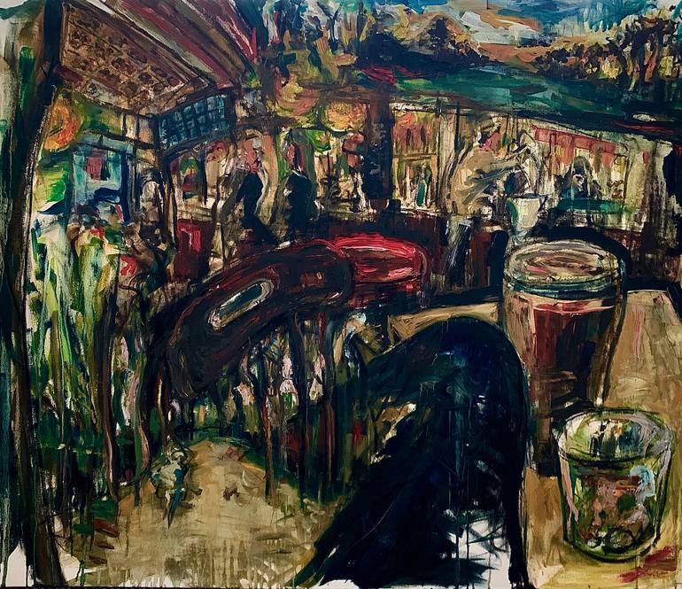 Pub in the park Painting by Steve Parnell | Saatchi Art