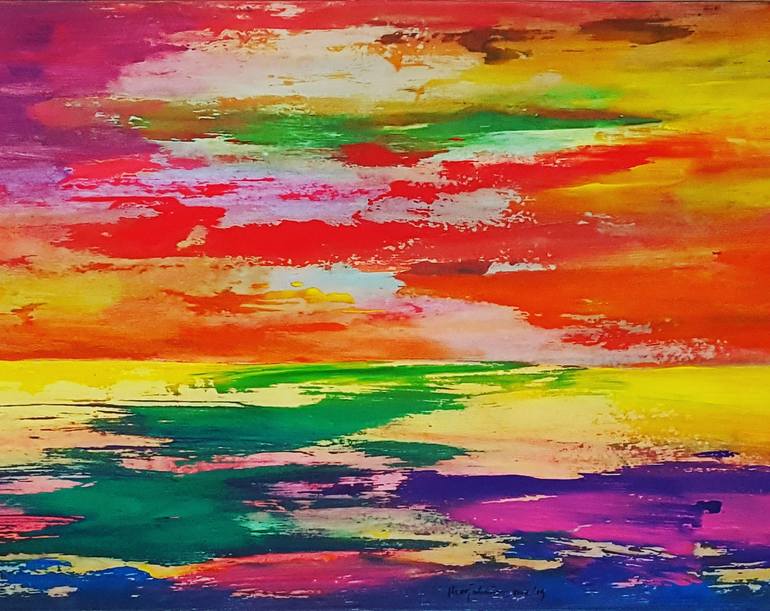 La Mer Belge Painting by Marjolein Mirán | Saatchi Art