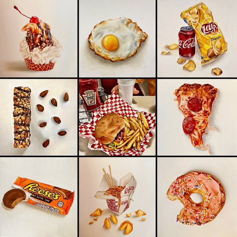 Food Collage Painting by Payton Brown | Saatchi Art
