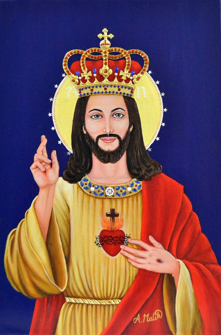 Jesus Christ - Tanjore Painting by Annuradha Malik | Saatchi Art