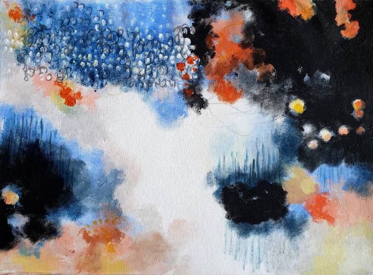 Blue Black Abstract Painting, Feelings from the past Painting by Neon ...