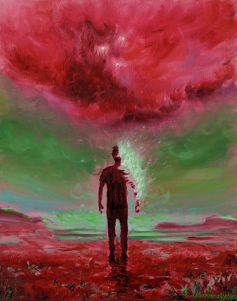 Burning man Painting by Arshaluys Manandyan | Saatchi Art