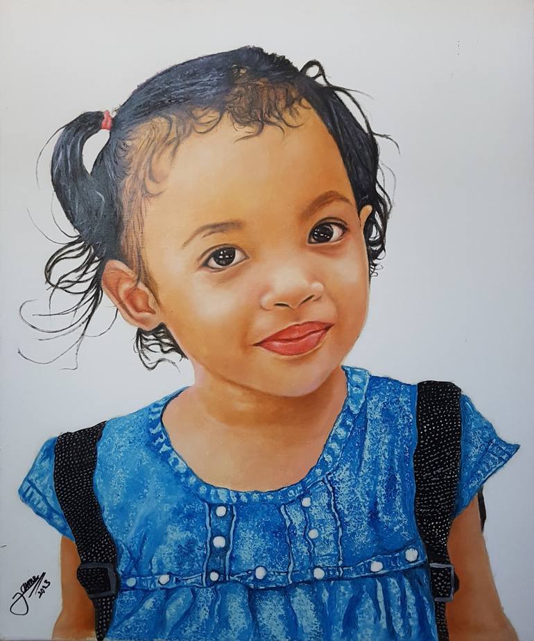 my daughter's smile Painting by Peru Jaime Magno Suratman | Saatchi Art