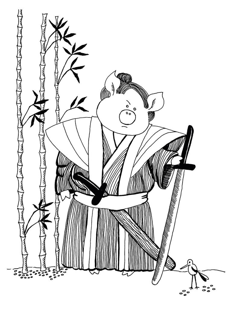 The Pig-Samurai Drawing by SOmariia SO | Saatchi Art