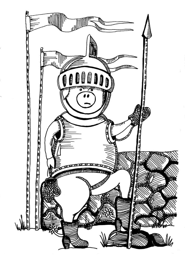 The Pig-Knight Drawing by SOmariia SO | Saatchi Art