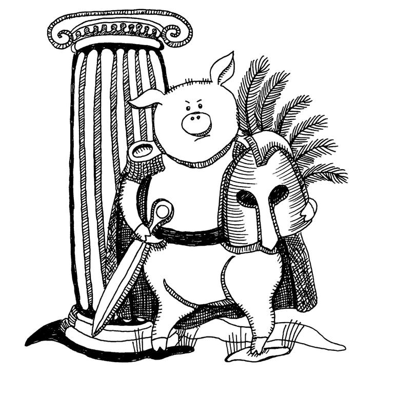 The Pig-Roman Warrior Drawing by SOmariia SO | Saatchi Art