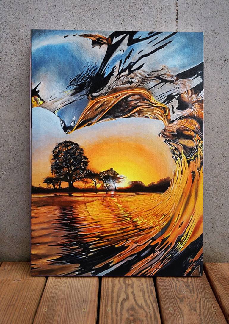 Long wave Painting by Rafiyal Ansari | Saatchi Art