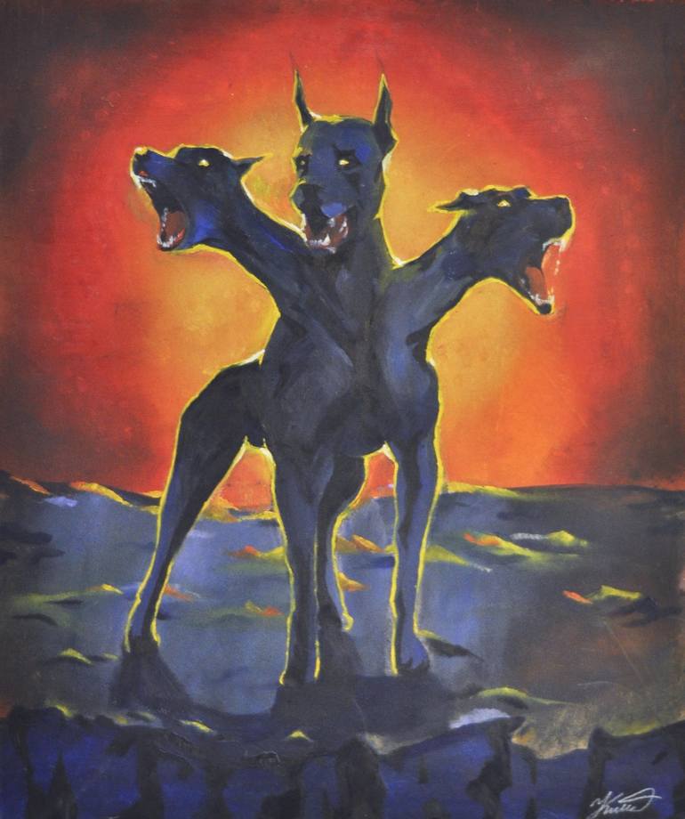 Cerberus Painting by Ksenia Klushnichenko | Saatchi Art