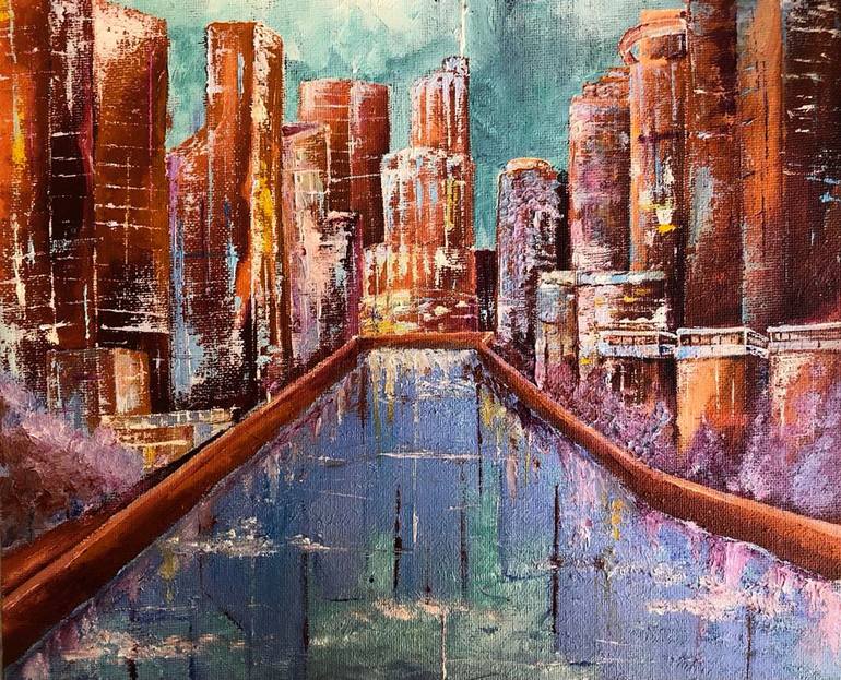 City of fractals Painting by Sofía Muro | Saatchi Art