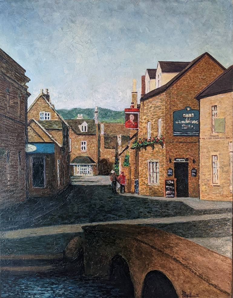 Street in England Painting by Richard Powell | Saatchi Art