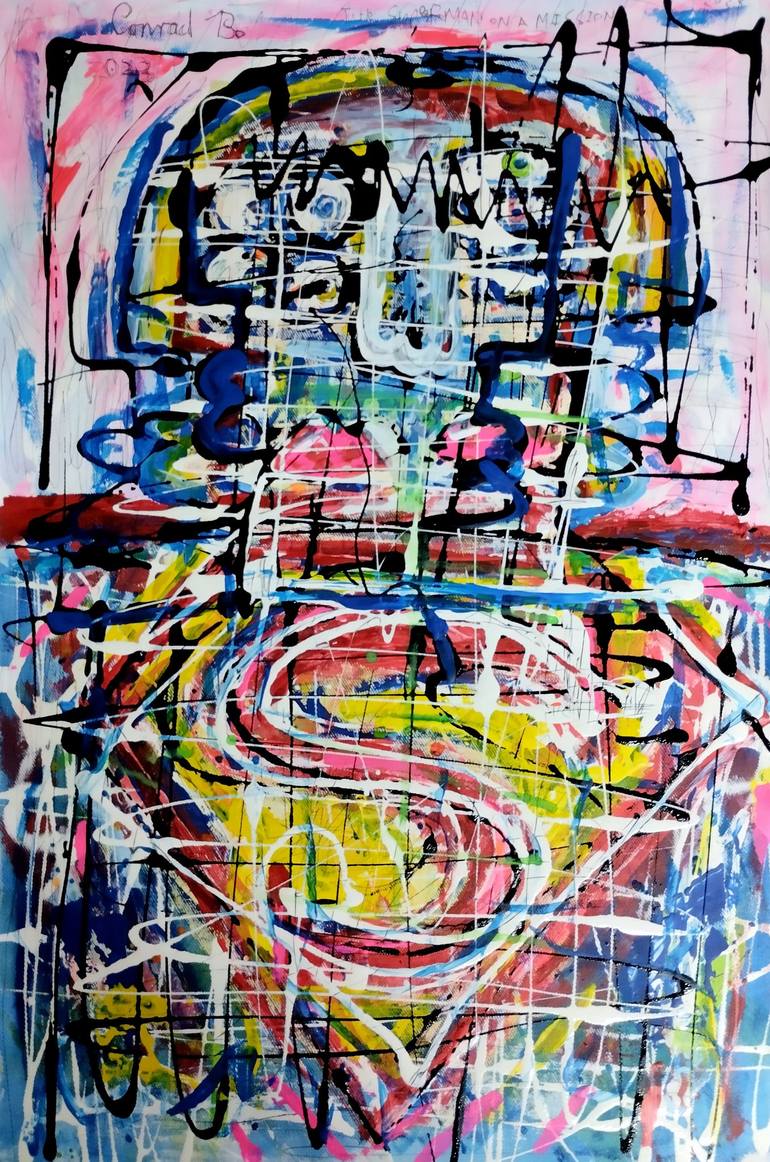 Superman on a Mission Painting by Conrad Bo | Saatchi Art
