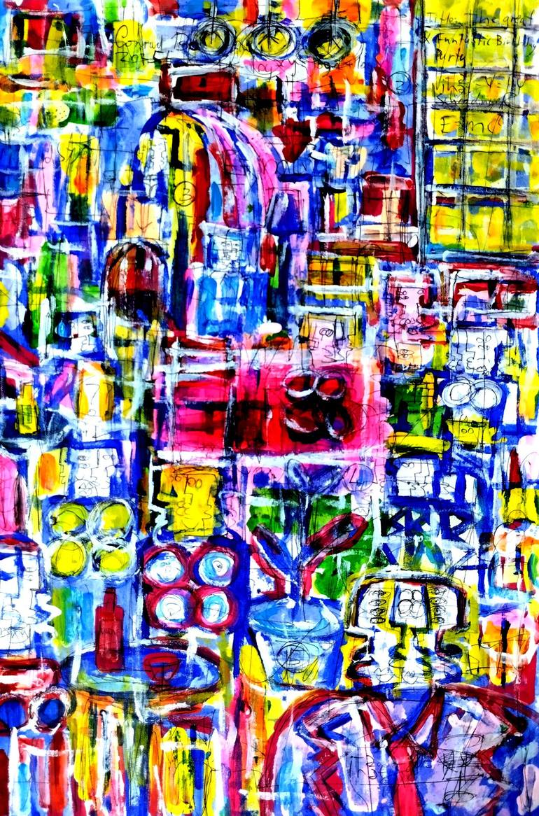 The Great and Fantastic Birthday Party Painting by Conrad Bo | Saatchi Art