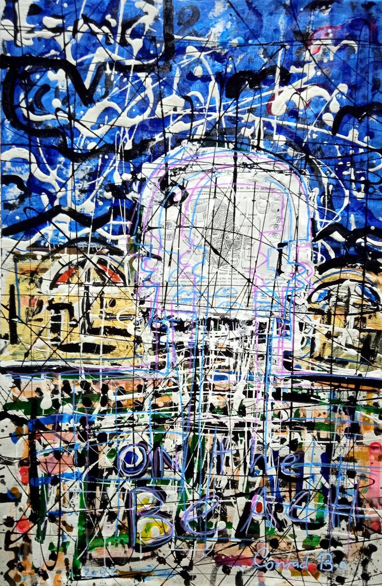 On the Beach in Superblur Expressionism Painting by Conrad Bo | Saatchi Art