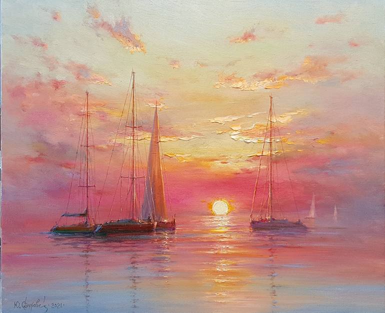 The fading day. Painting by Yury Obukhovskiy | Saatchi Art