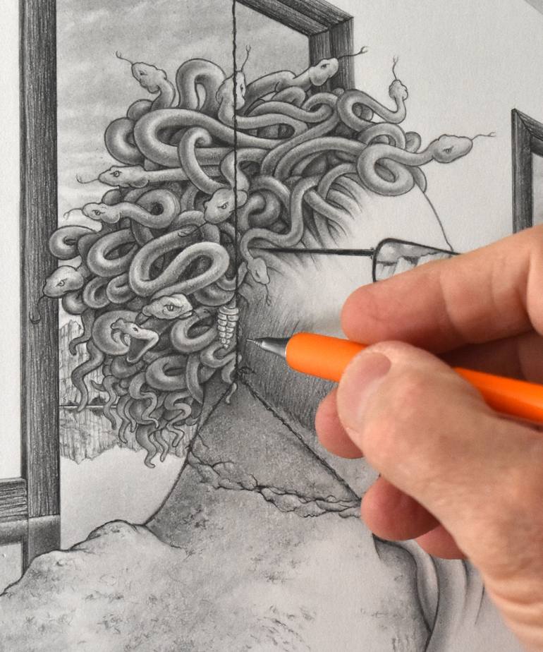 Perseus (Pre-study) Drawing by David Acquistapace | Saatchi Art