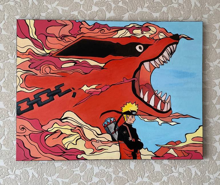 Anime naruto and kurama Painting by Shatha Ali | Saatchi Art