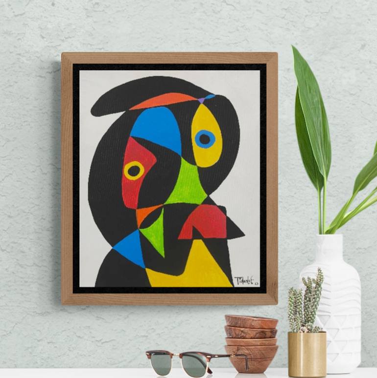 Retrato de colores triangulo Painting by Enrique Pichardo | Saatchi Art