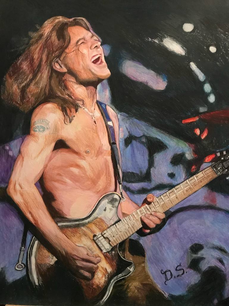 Eddie Van Halen Drawing by Dave Shetsky | Saatchi Art