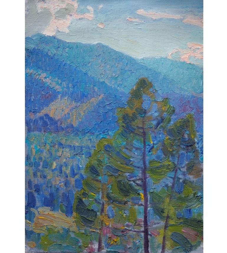 Windy day in Altai mountains Painting by Илья Козлов | Saatchi Art