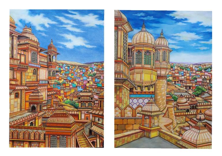 city of rajasthan Painting by jaydeep ghosh | Saatchi Art