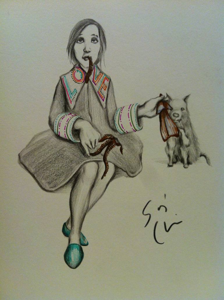 L'OKTABU_coat : 2 differences of a calamari Drawing by Sang Oktabu Kim ...