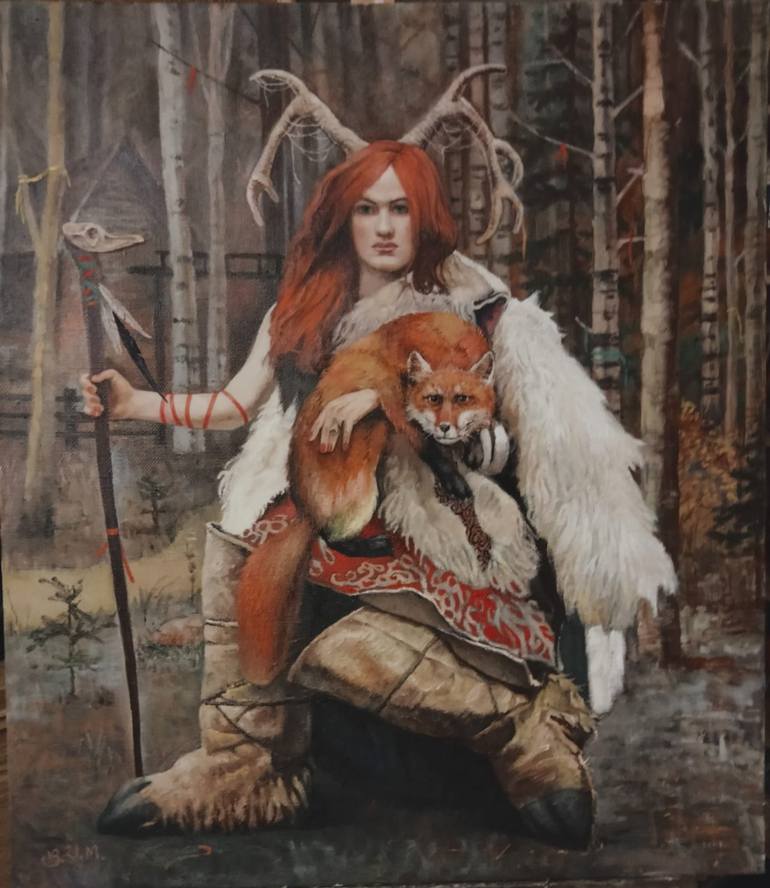 Velga (goddess of forests) Painting by Valeriy Belenikin | Saatchi Art