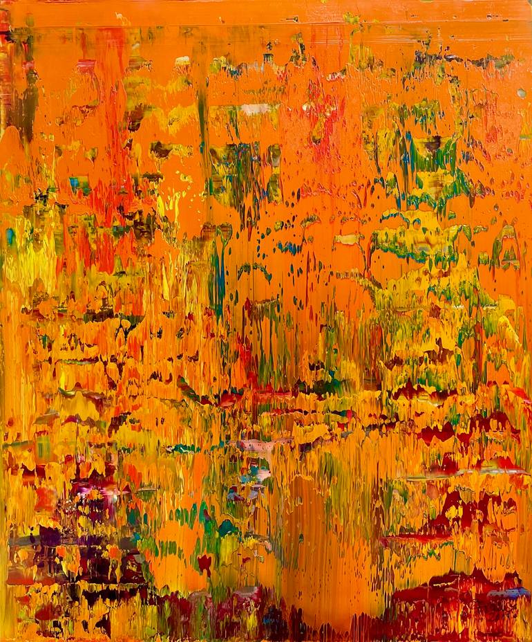 ORANGE ABSTRACT ON PLEXIGLASS Painting by Ludwig Kranich | Saatchi Art